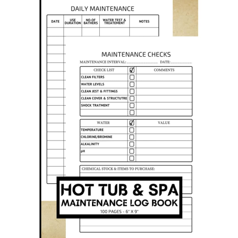 $1/mo - Finance Hot Tub and Spa Maintenance Log Book: Hot Tub and Spa ...