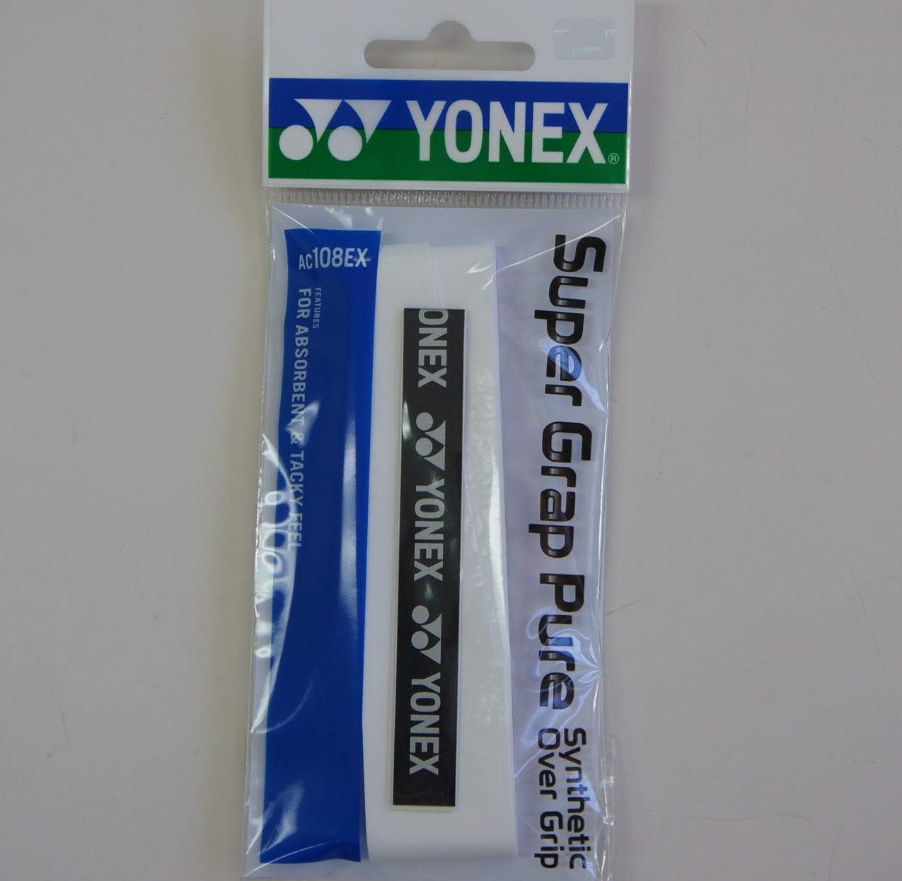 Yonex AC108EX Super Grap Pure Badminton Racquet Grip, White : Buy ...