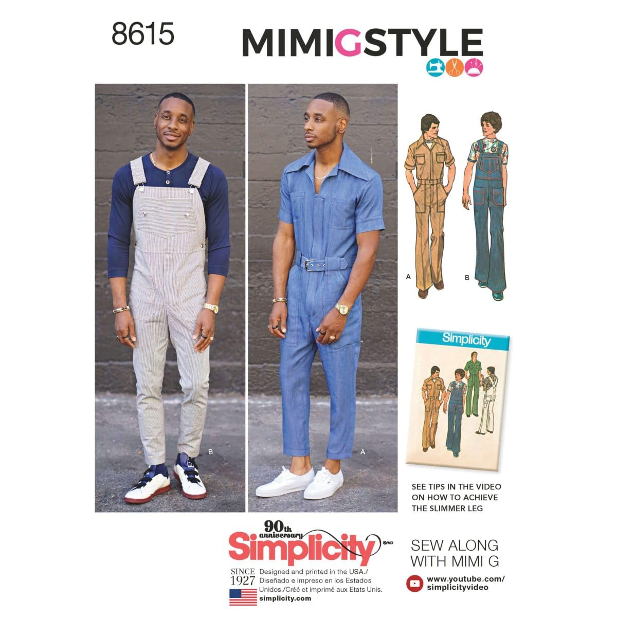 Simplicity US8615AA Men's Overalls and Jumpsuit Sewing Patterns by Mimi ...