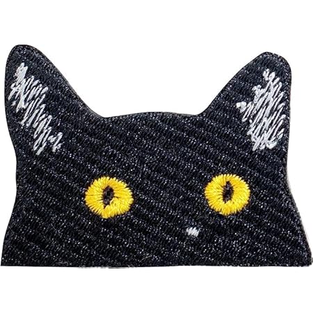 Amazon.com: pipomama Black Cat Face Iron On Patches for Clothing ...
