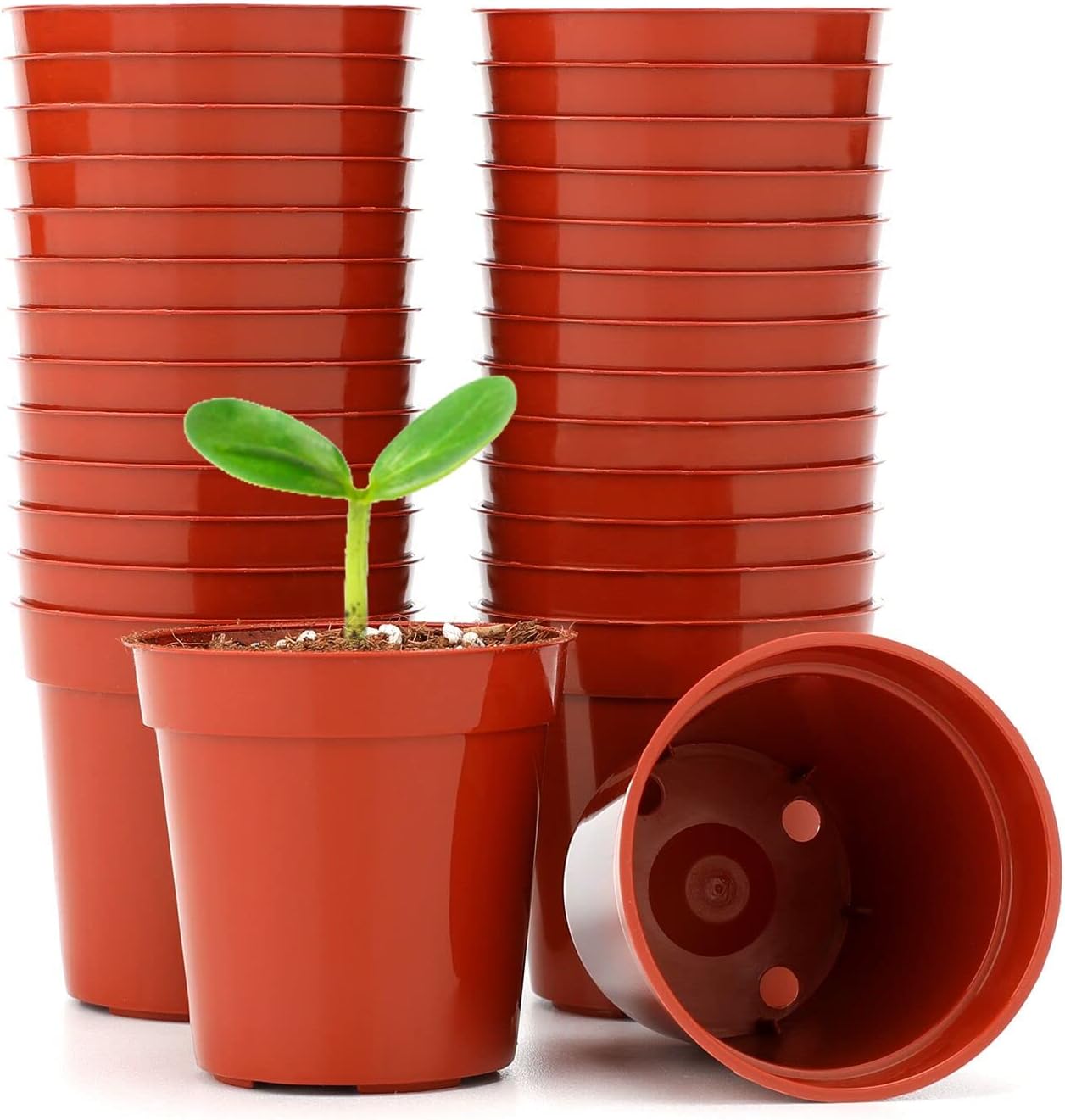 Amazon.com: 100 NEW 2 Inch Plastic Nursery Pots ~ Pots ARE 2.15 Inch ...