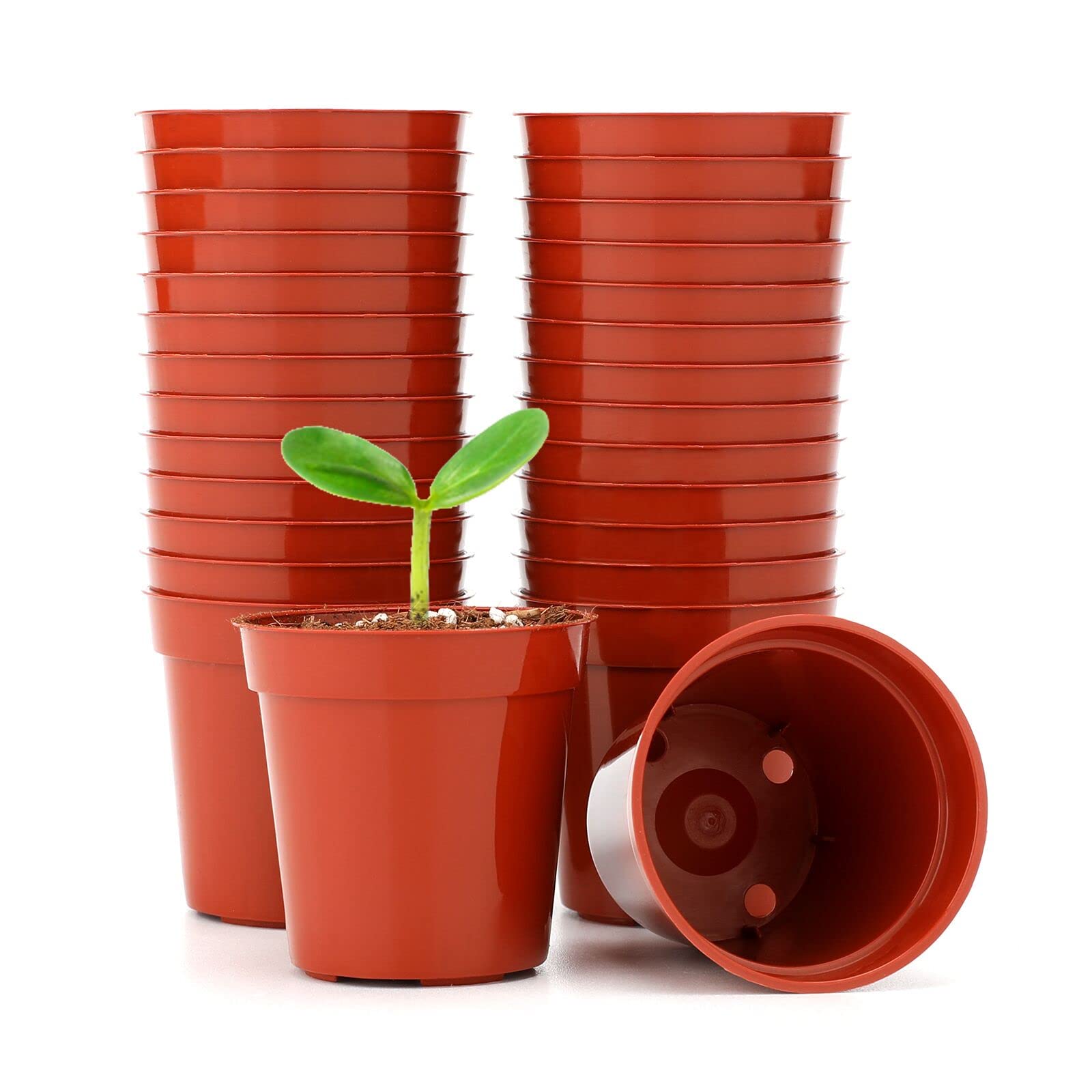 Amazon.com: KINGLAKE GARDEN Small Terracotta Plastic Pots,50 Packs 2 ...