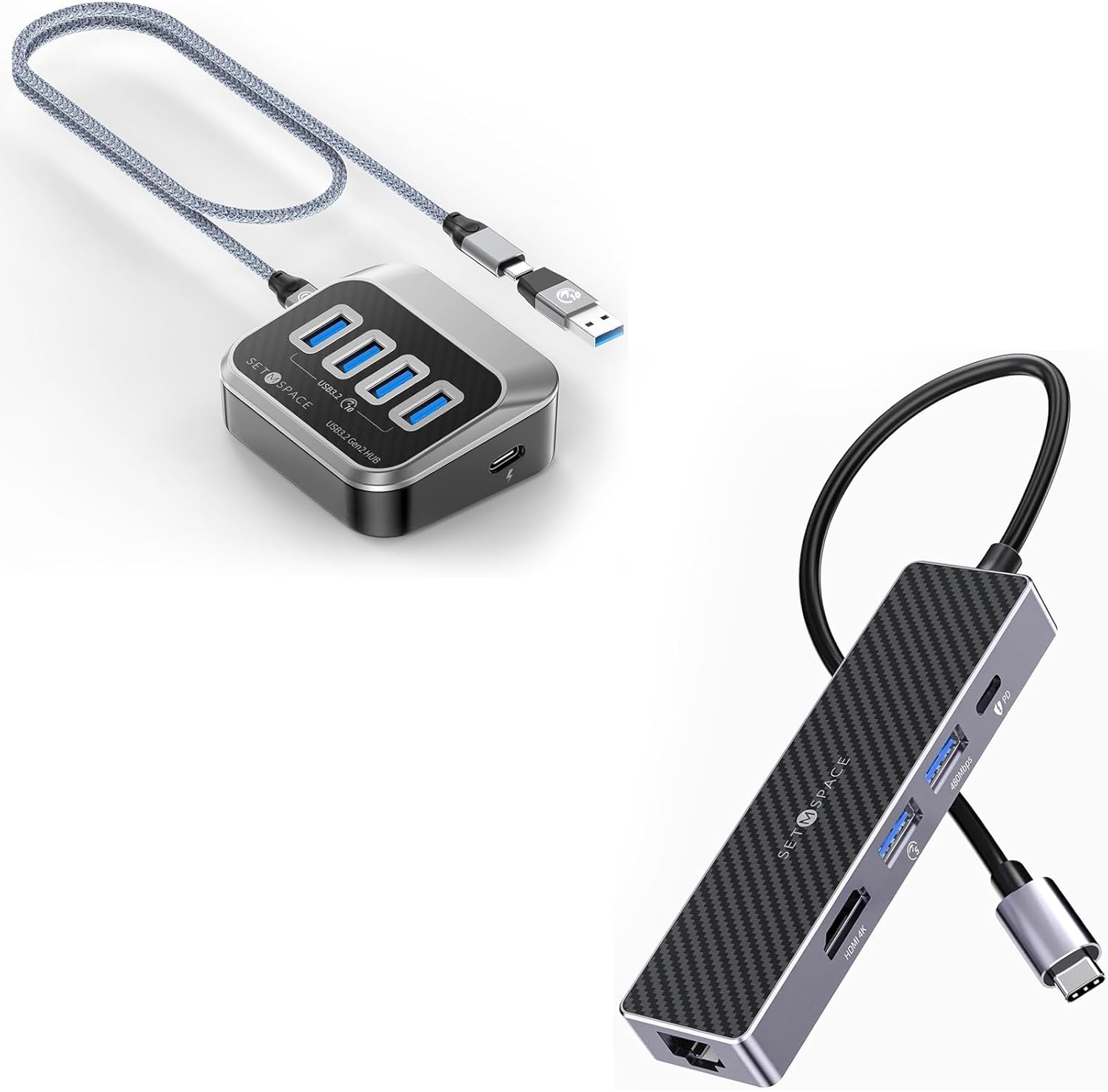 Amazon.com: SETMSPACE USB C Multiport with 4 Port, USB C Docking ...