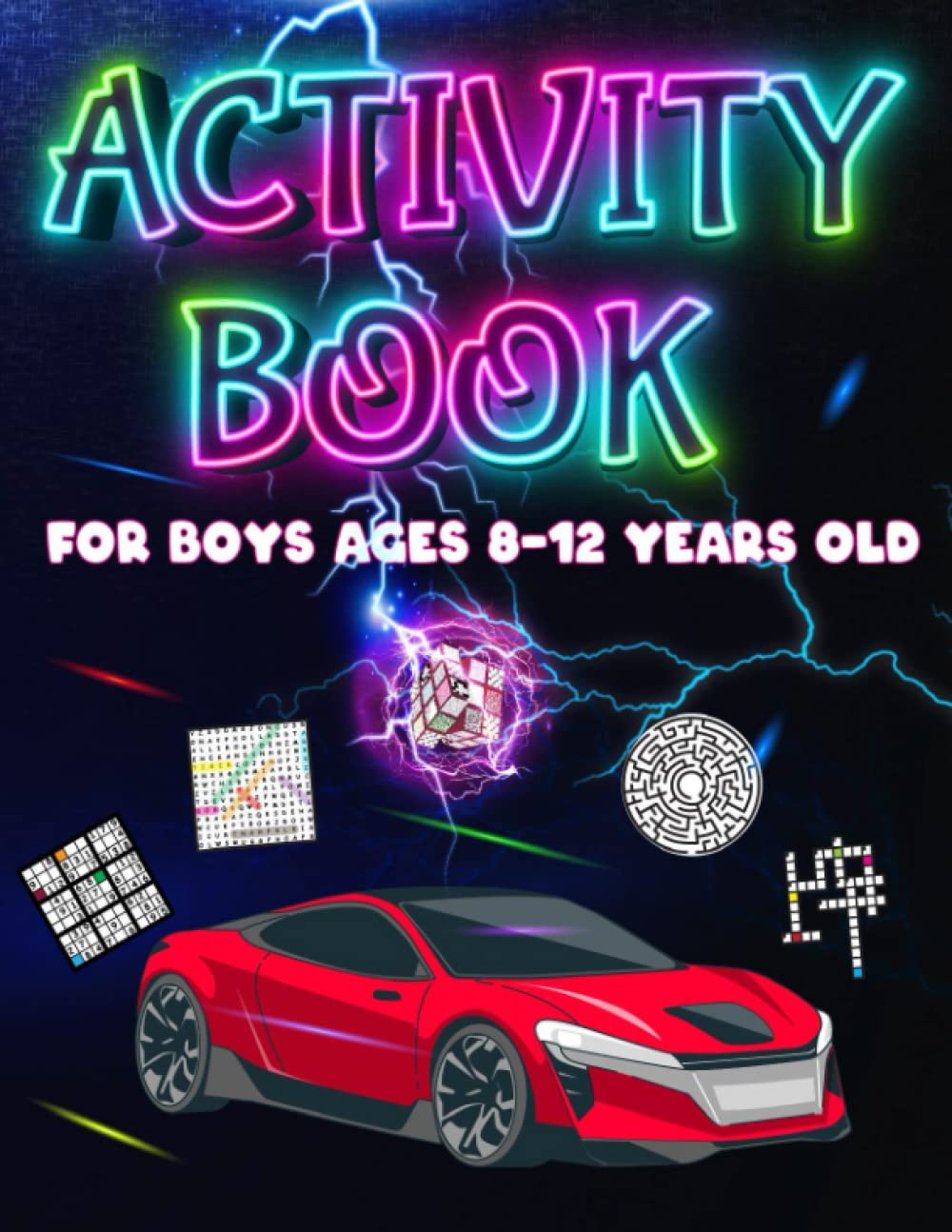 Activity Book For Boys Ages 8-12 Years Old: Challenging Fun Brain ...
