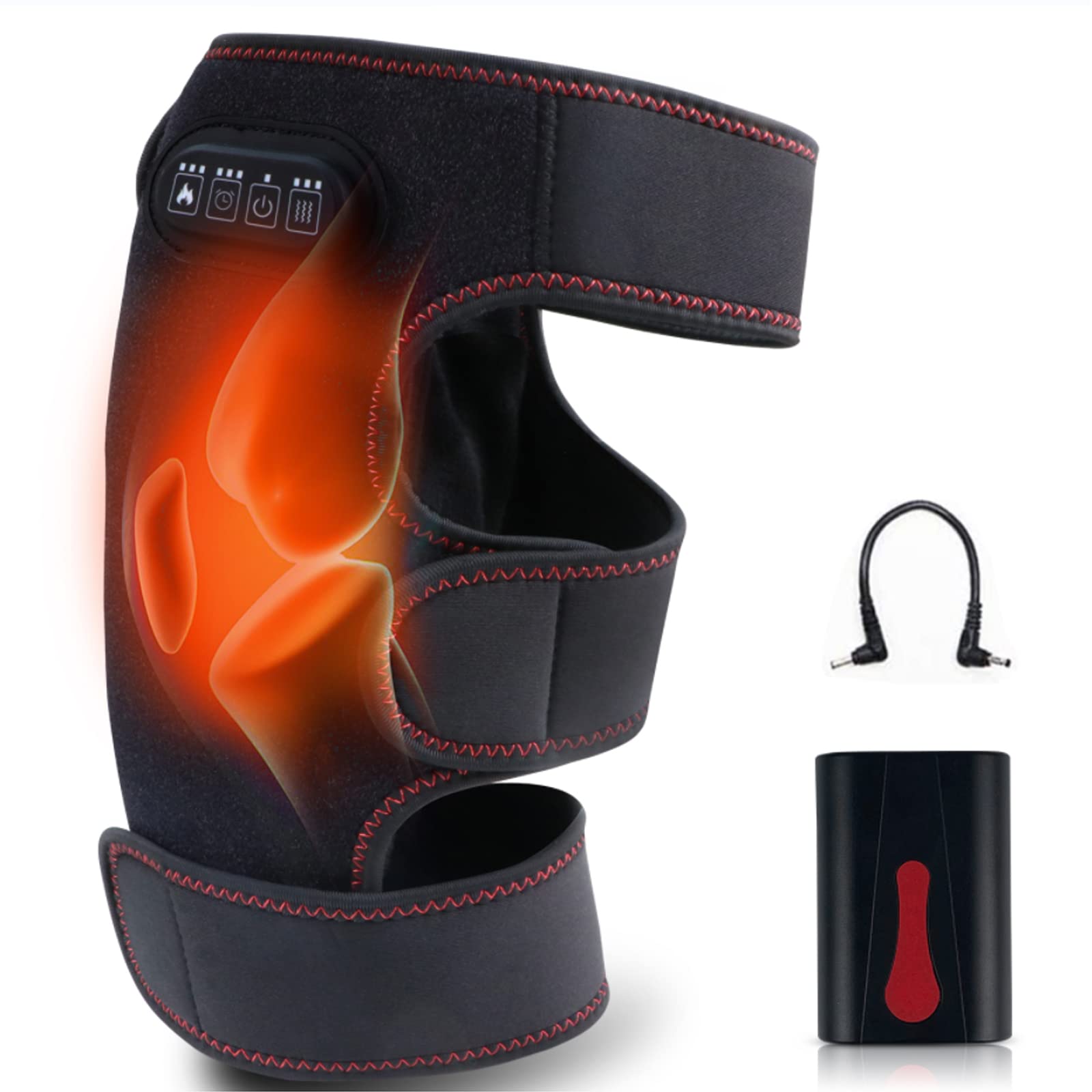 Heated Knee Brace Wrap, Heat Vibration Knee Massager for Pain Relief ...