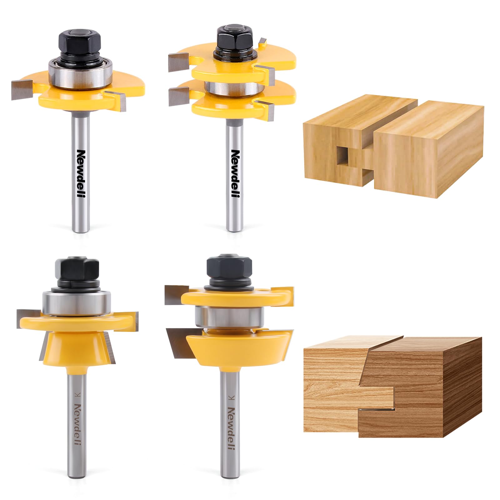 Newdeli Shaker Door Router Bit Set with Tongue and Groove Router Bits 1 ...