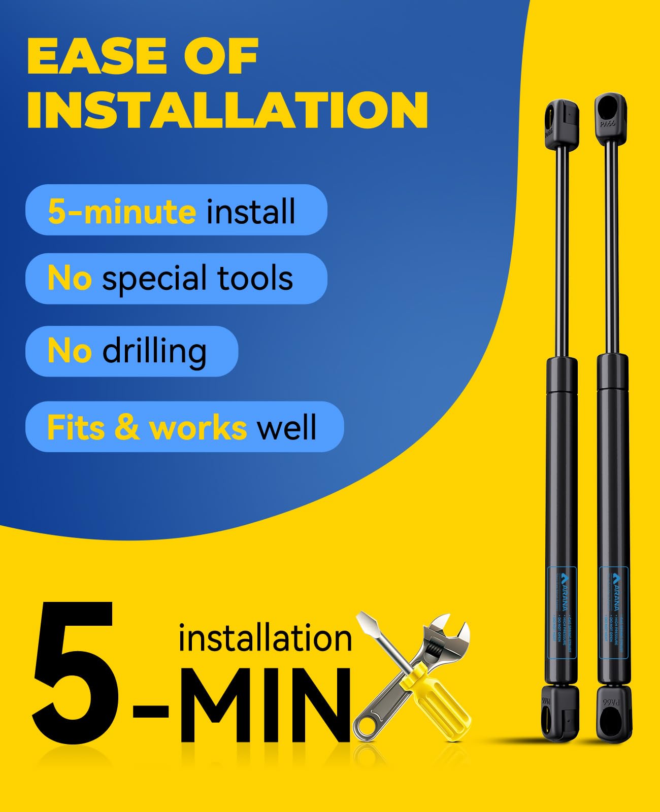 Snapklik.com : Gas Struts 15 Inch 60 Lbs, Ml13-60 Gas Lift Struts, GSNI ...