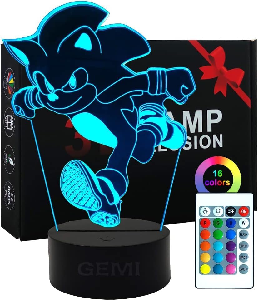 Sonic The Hedgehog Night Light Kids Bedroom Decoration Anime Sonic Lamp ...