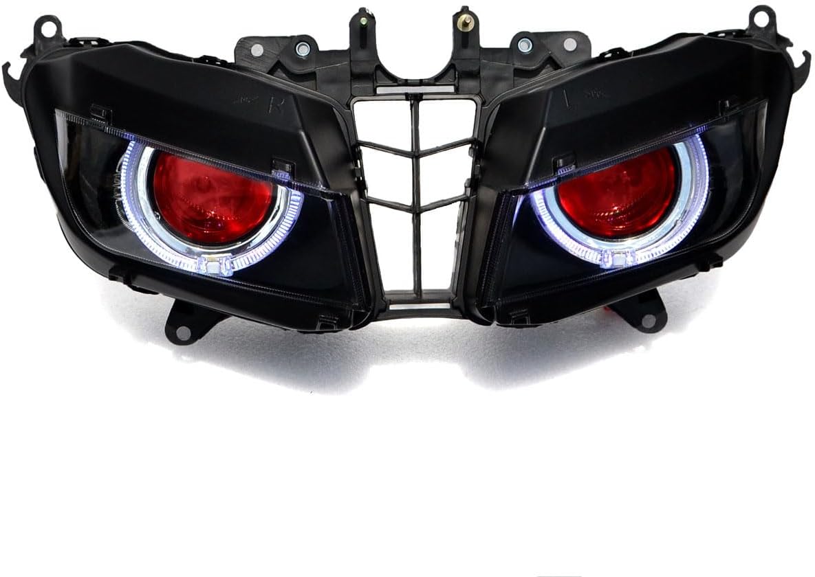 Amazon.com: Red Demon White Angel Halo Headlight Assembly For Honda ...