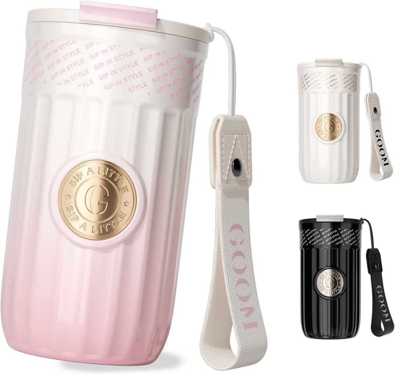 Amazon | GOOM タンブラー 保温ボトル コーヒーカップ 水筒 500ml 持ち運び可能 ストロー付き 漏れ防止 ステンレス製 316 真空断熱タンブラー 3WAY 保温保冷 蓋付き ...