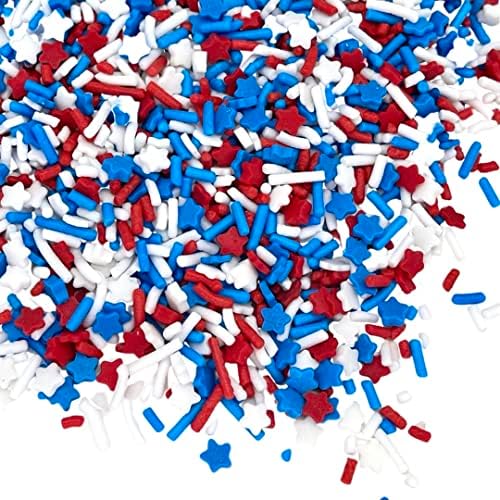 Amazon.com: Red and Blue Sprinkles for Cake, Cupcake, Cookie ...