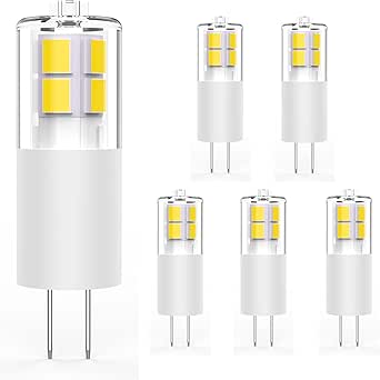 KAPATA G4 LED Bulb Daylight White 5000K, 12V JC Bi-Pin Light Bulbs LED G4 3W, 20W-30W T3 Halogen ...