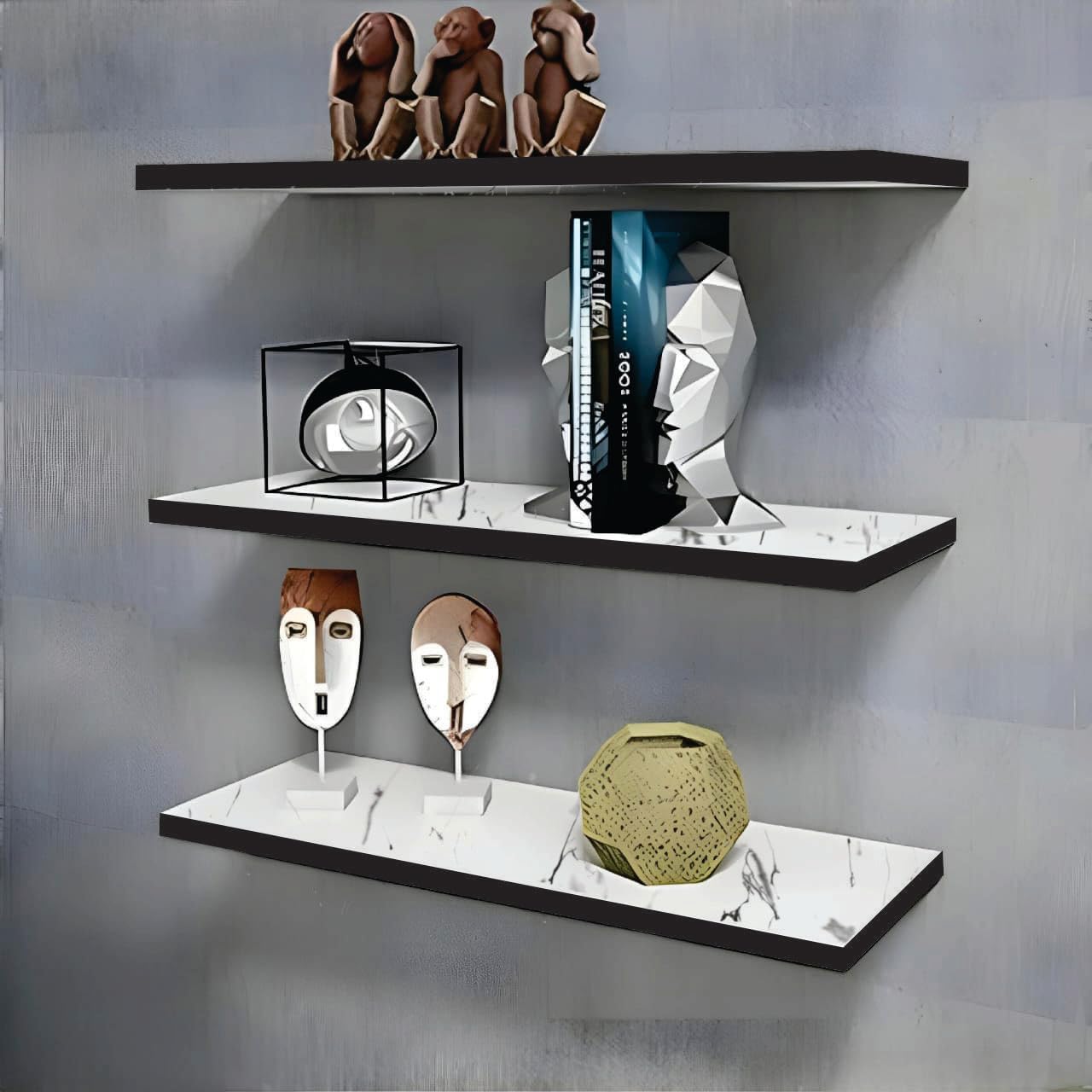 Dime Store Engineered Wood Glossy Wall Mount Floating Hanging Rack ...