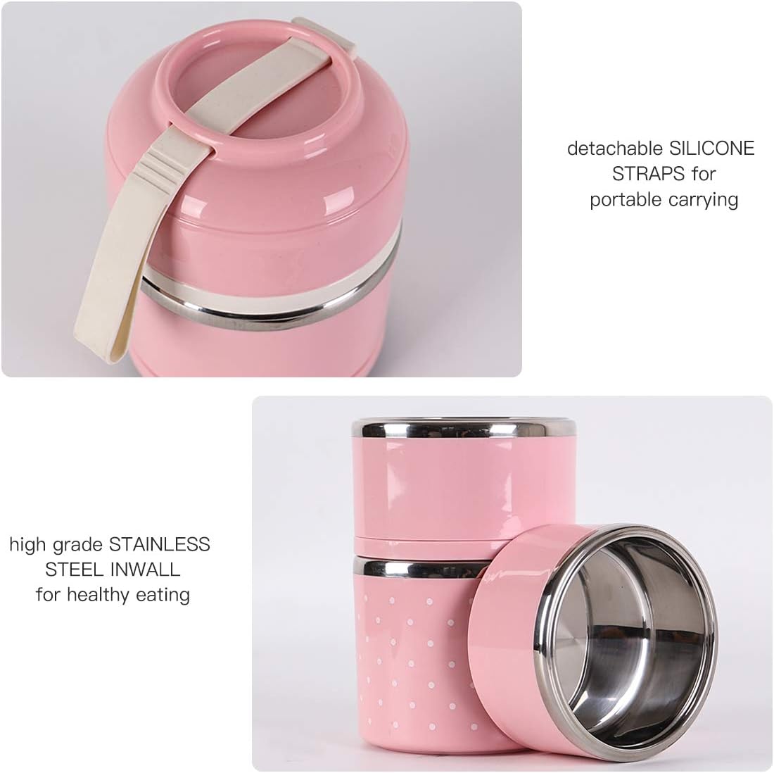 HOMESPON Lunch Box with Insulated Lunch Bag Bento Box Stackable ...