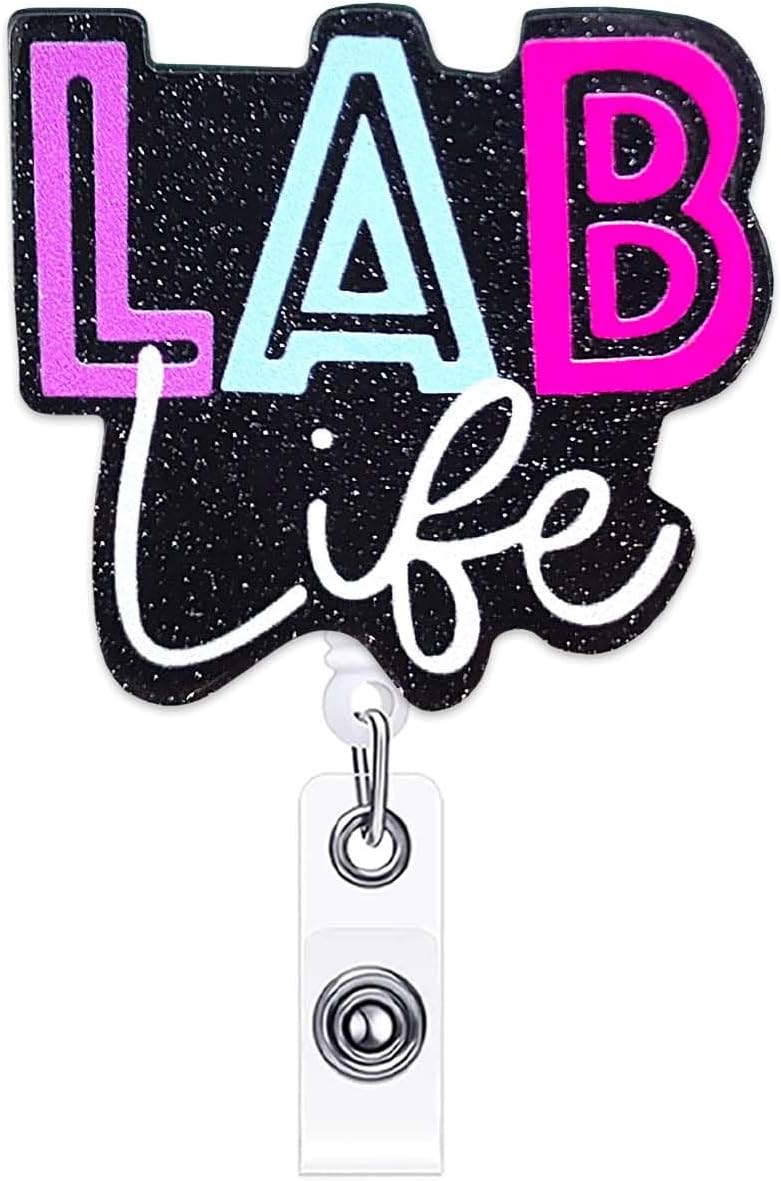 Amazon.com : Arakulago Nurse Lab Tech Badge Reel Retractable Nursing ...