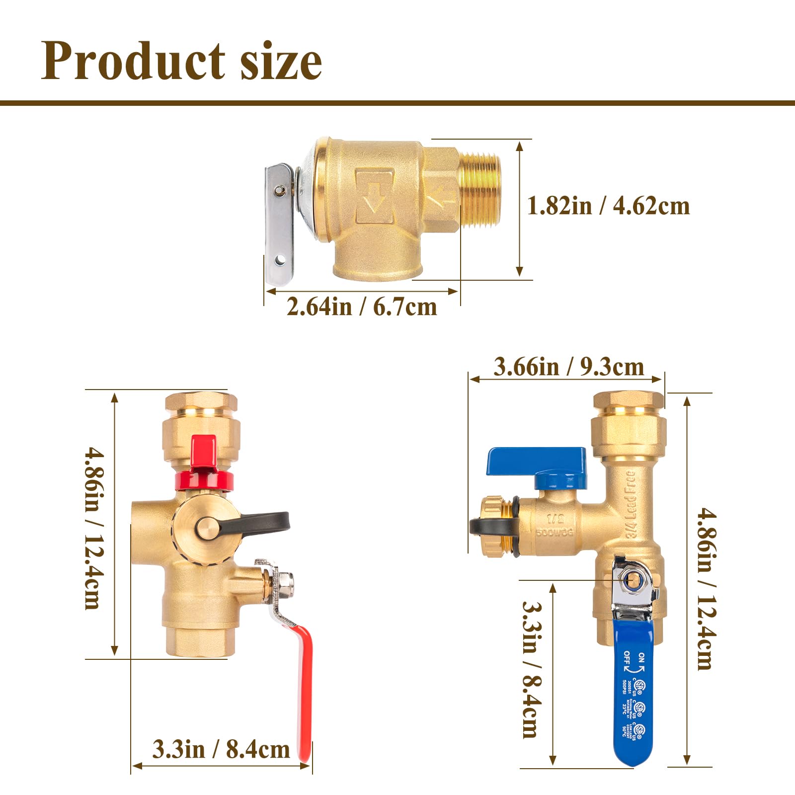 Isolation Valve Kit VAV Tankless Water Heater Service Valve Kit - 3/4 ...