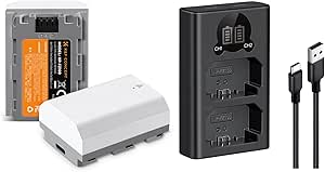 Amazon.com: K&F Concept Paquete de 2 baterías USB C NP-FZ100 de 2600 mAh y cargador USB dual NP ...
