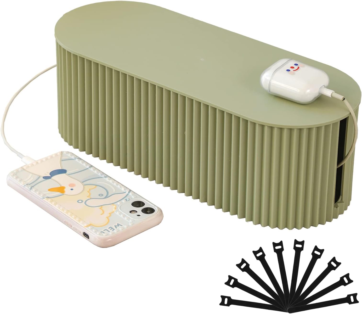 Amazon.com: FABROK Cable Management Box, Cord Organizer Box with 10 ...