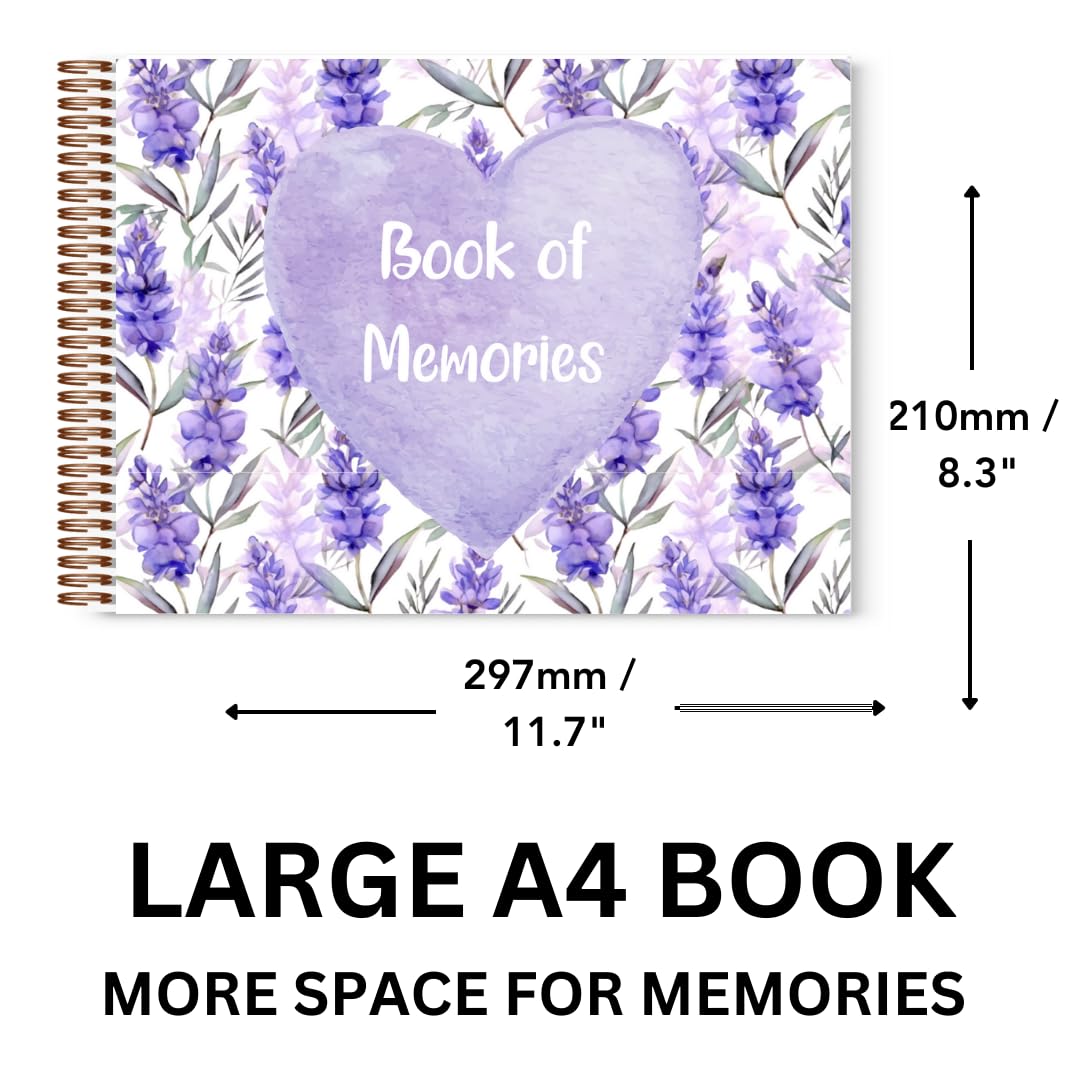 Lavender Floral Book of Memories | Memory Book | Guestbook for Funerals ...