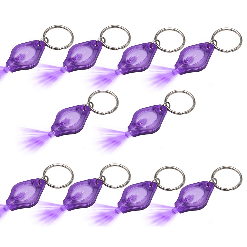 10 packs UV Mini Keychain LED Flashlight Torch Light Lamp, Blacklight ...