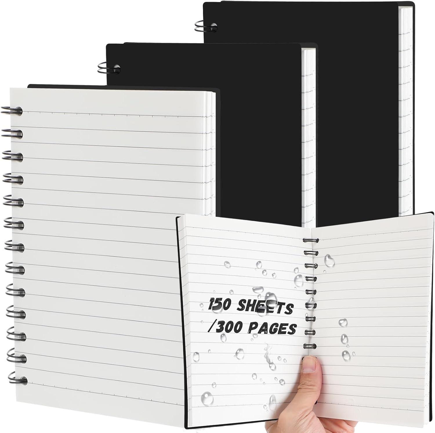 Amazon.com : Sayglossy 3 Pack Waterproof Paper Spiral Notebook 5x7 Inch ...