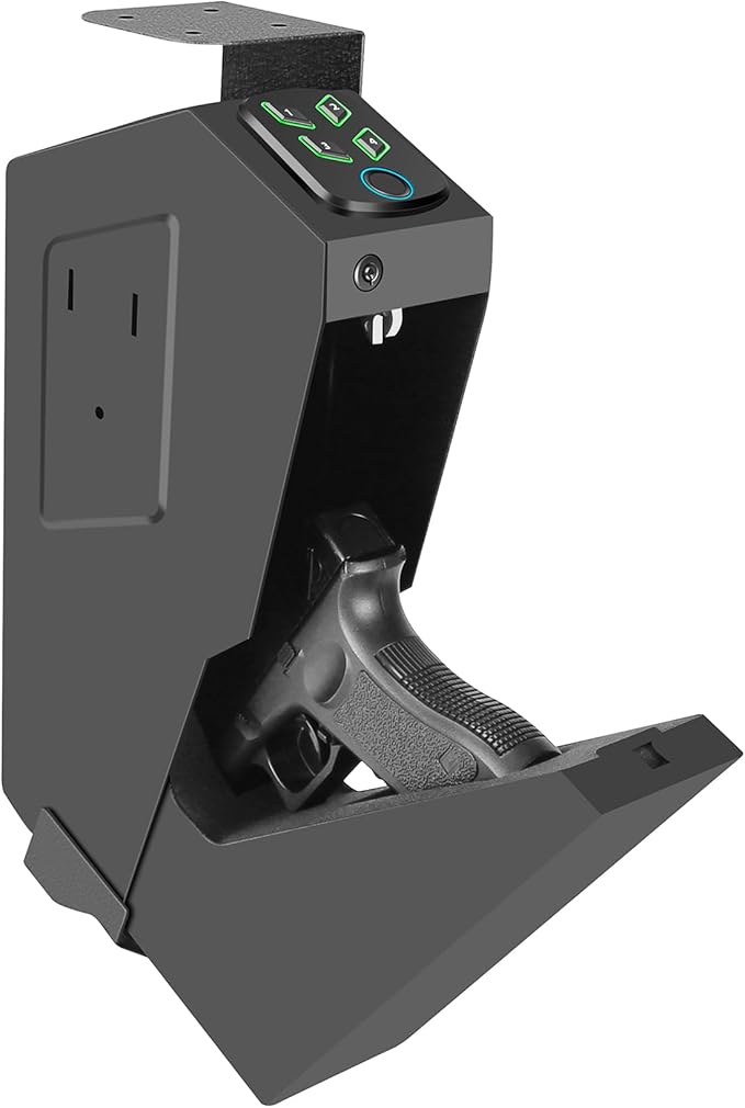 Amazon.com: Biometric Hidden Handgun Gun Safe for Nightstand, Desk, Bed ...