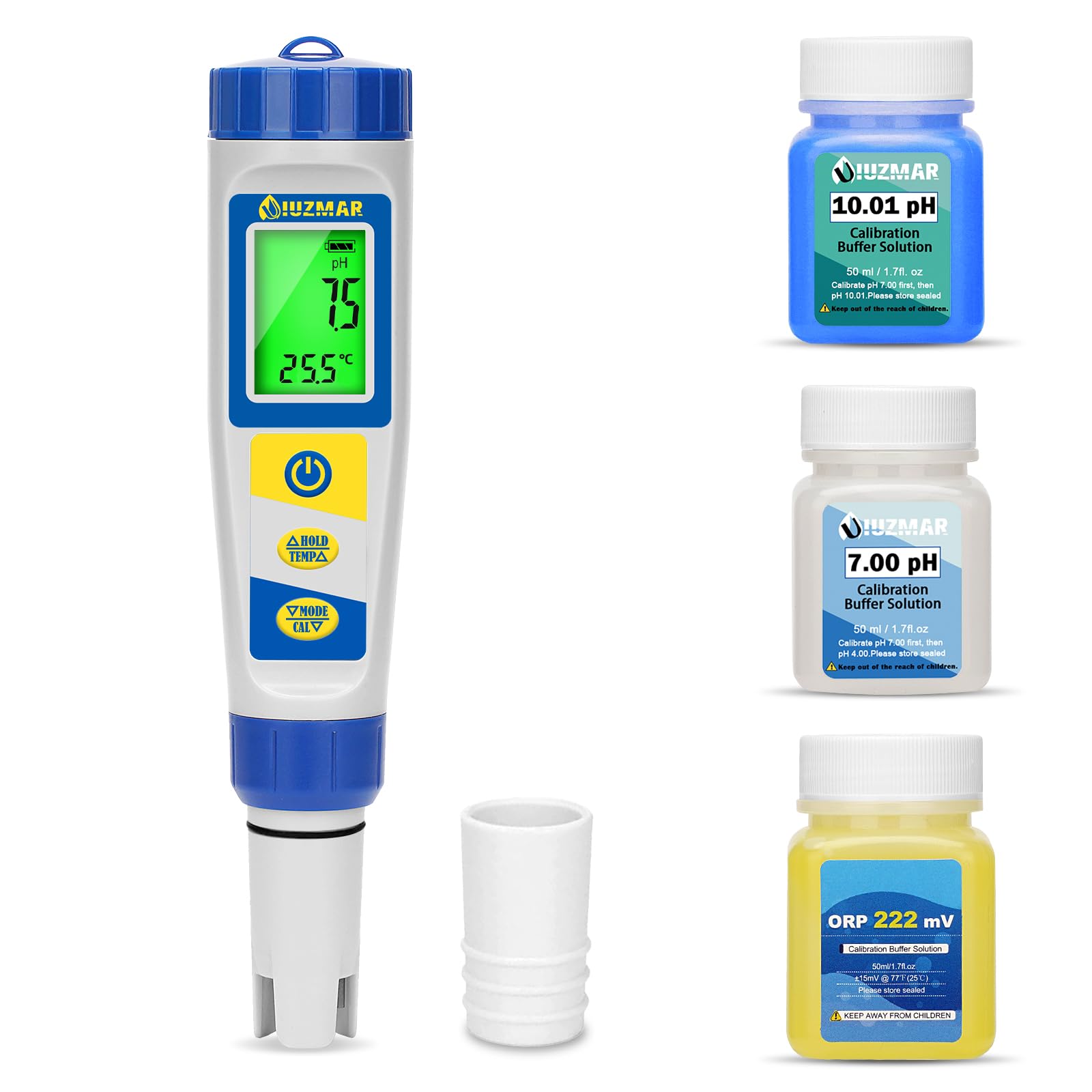 Uiuzmar Pool Chlorine Ph Salinity Tester Digital Ph Orp Salt ...