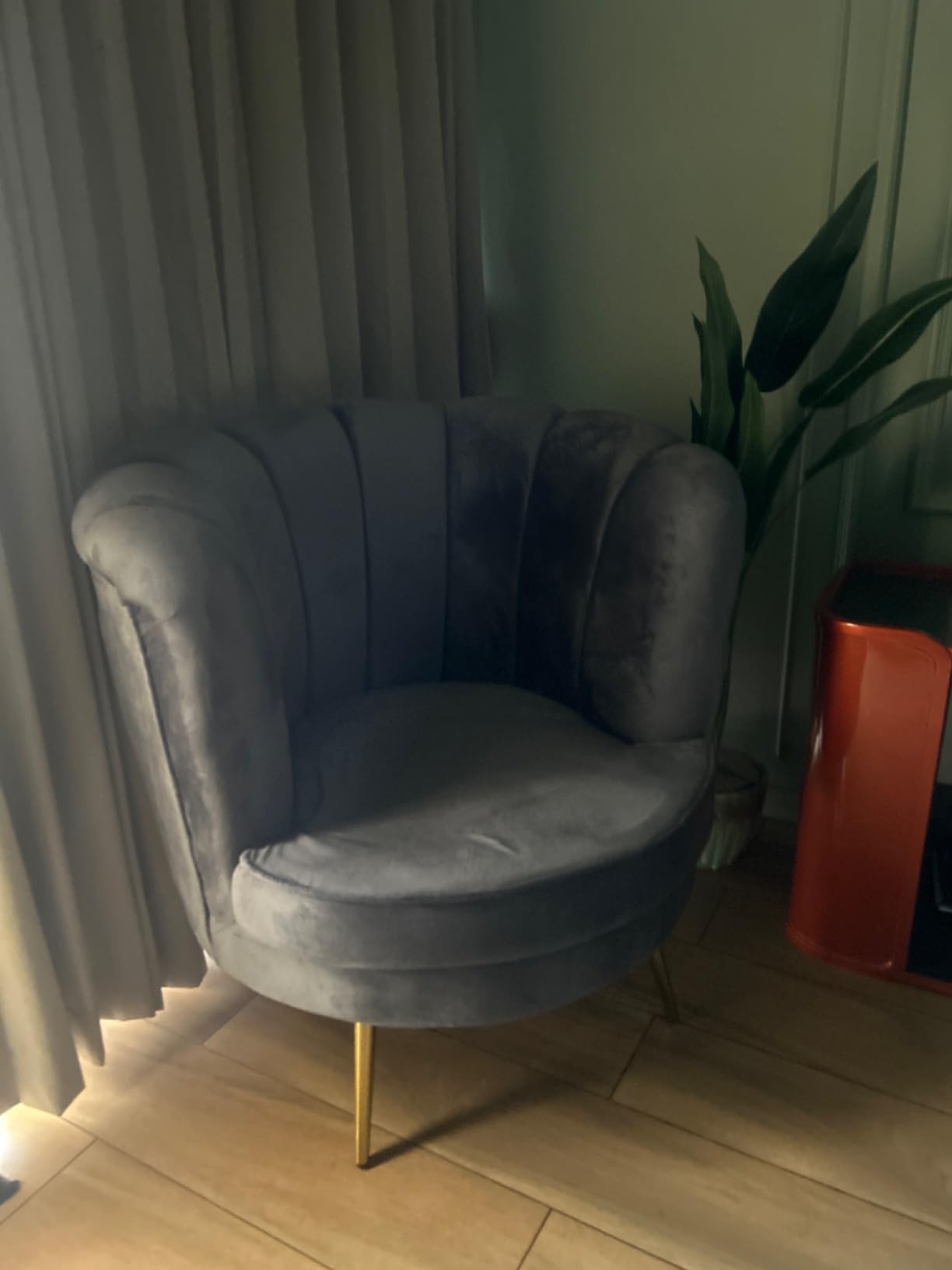 Sky Rise Decor Tufted Barrel Chair Fabric Velvet Accent Chair for ...