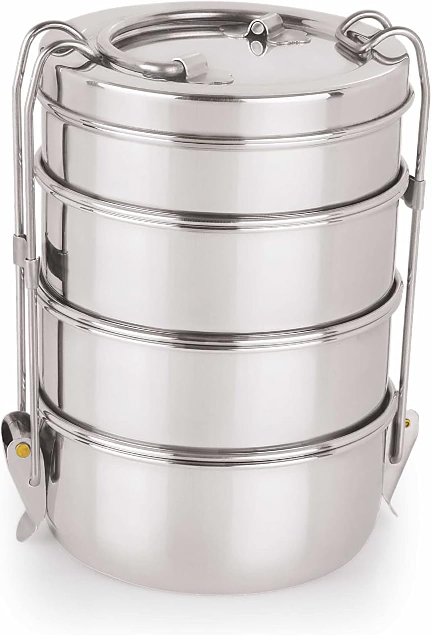 Buy Ambit Stainless Steel Traditional Tiffin Lunch Box 4 containers ...
