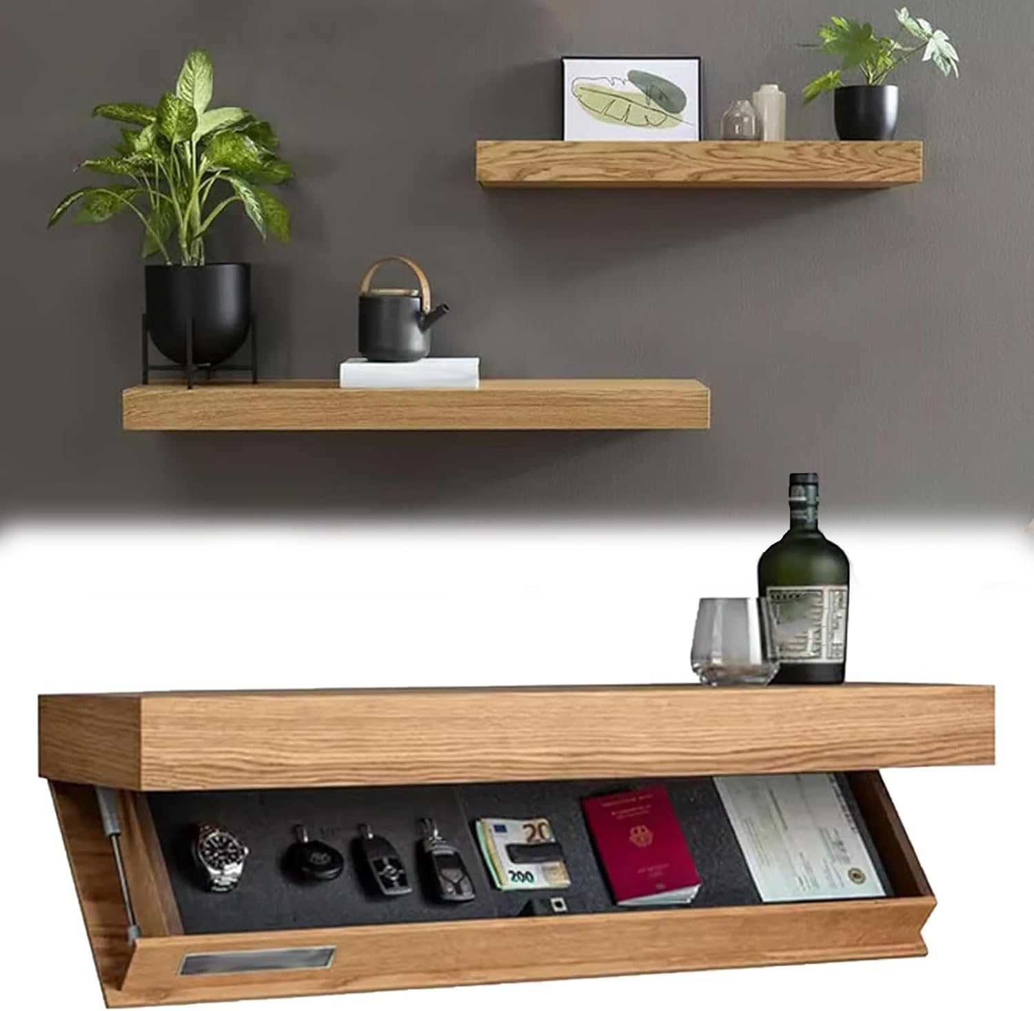 Amazon.com: JTYRW Hidden Compartment Storage, 50 lbs Capacity, Wall ...