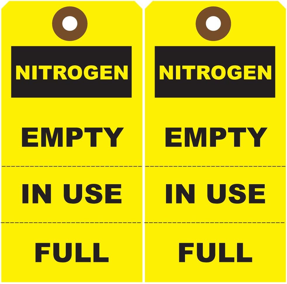 Amazon.com : Tags 4 Less Cylinder Status Hang Tags - Nitrogen Tank ...