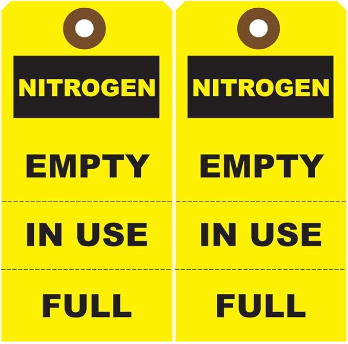 Amazon.com : Tags 4 Less Cylinder Status Hang Tags - Nitrogen Tank ...