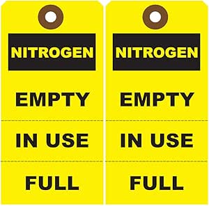 Amazon.com : Tags 4 Less Cylinder Status Hang Tags - Nitrogen Tank ...