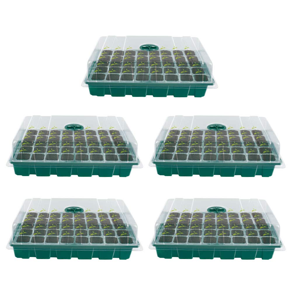 Buy 5Pack Growing Trays , Seed Trays with Lids 15 Cells Seedling Trays ...