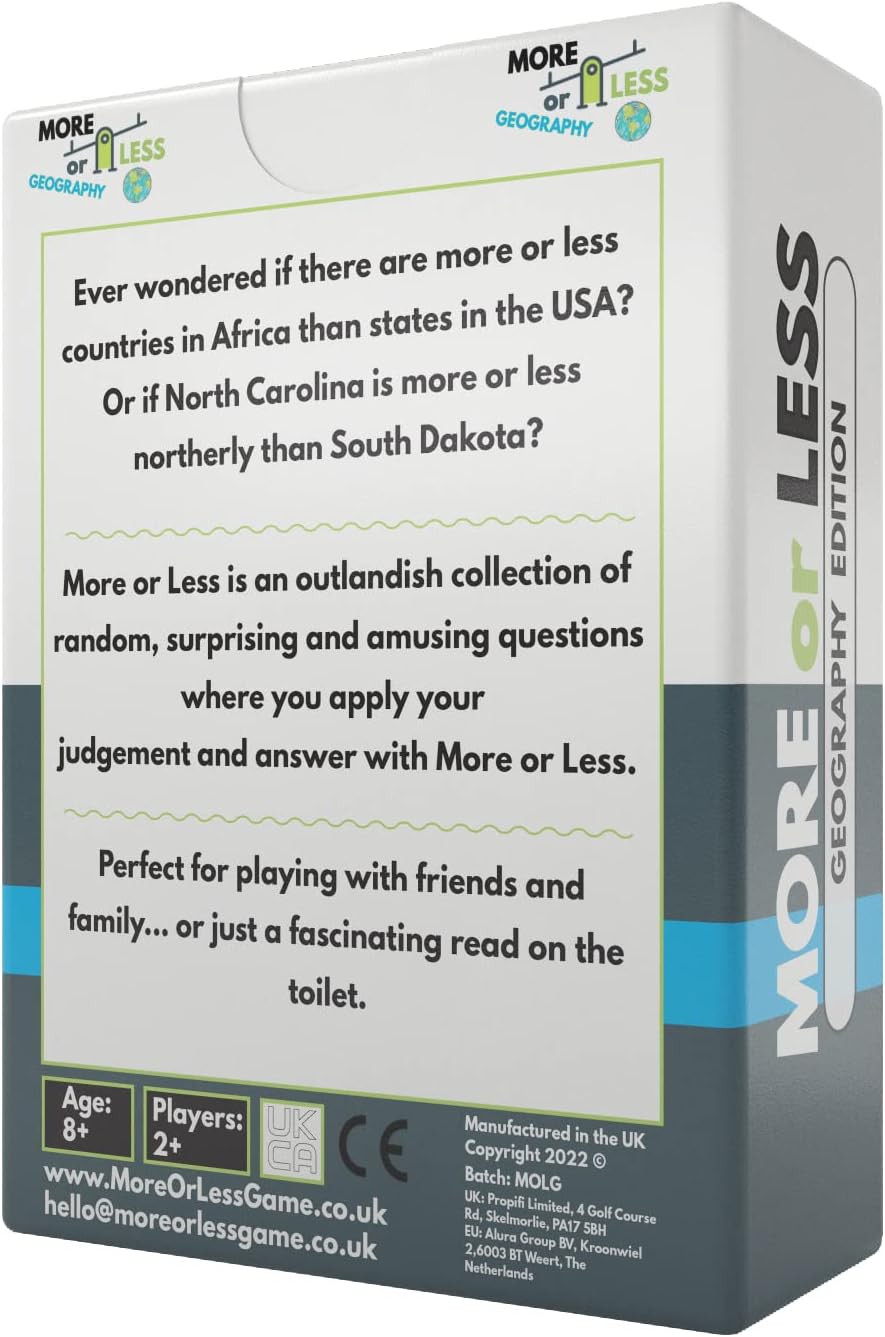 More or Less: Geography Edition Card Game – How Good Is Your Judgement ...