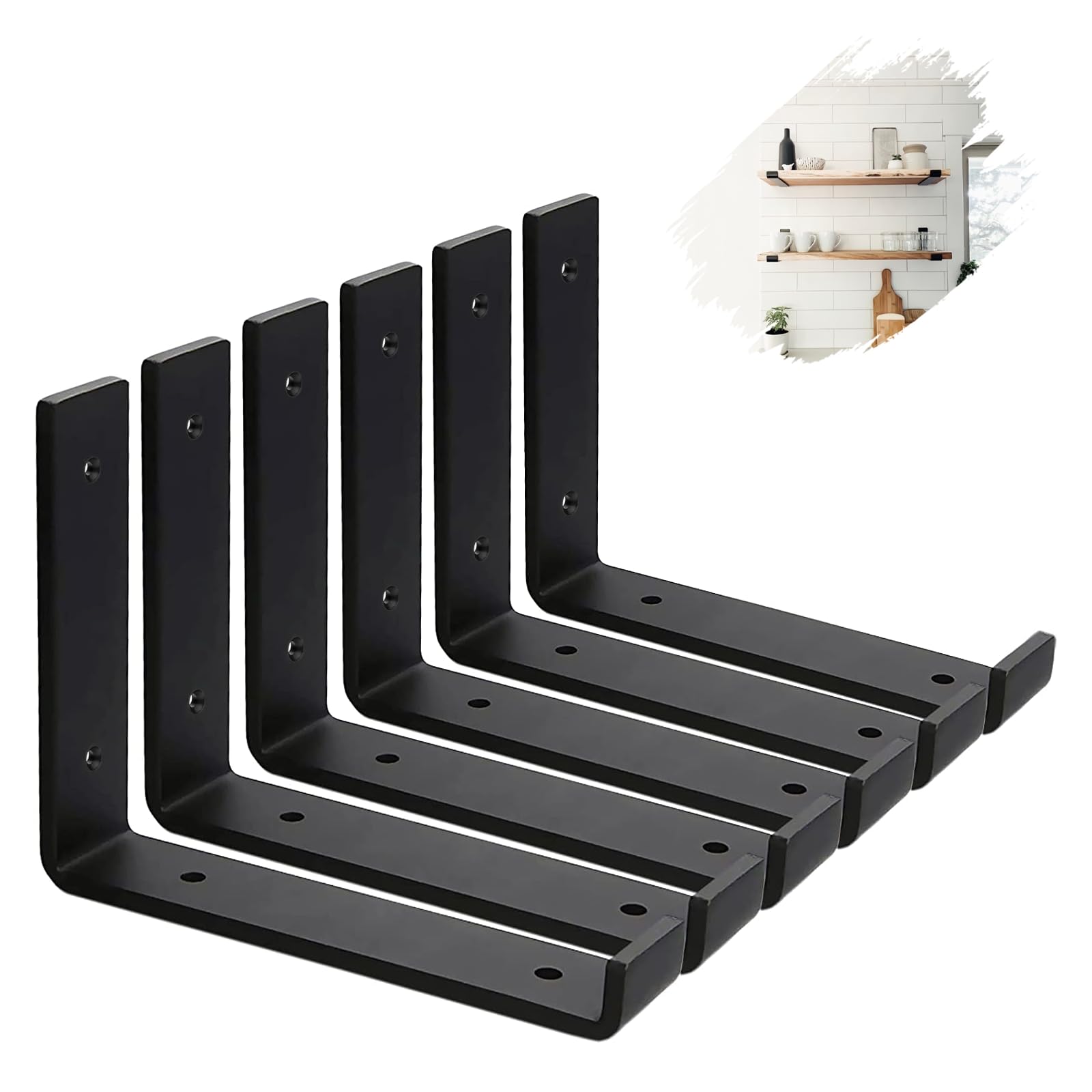 MLOQI Heavy Duty Shelf Brackets - 5mm Thick Heavy-Duty Shelf Supports ...