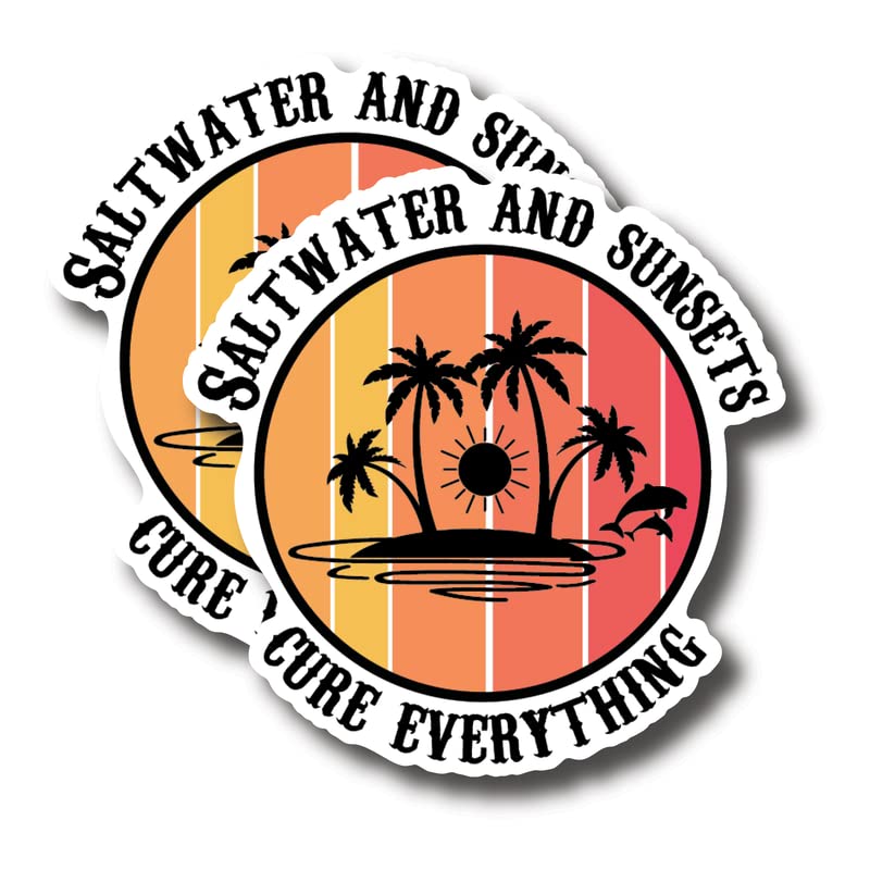 Amazon.com: Saltwater and Sunsets Cure Everything - Beautiful Colorful ...