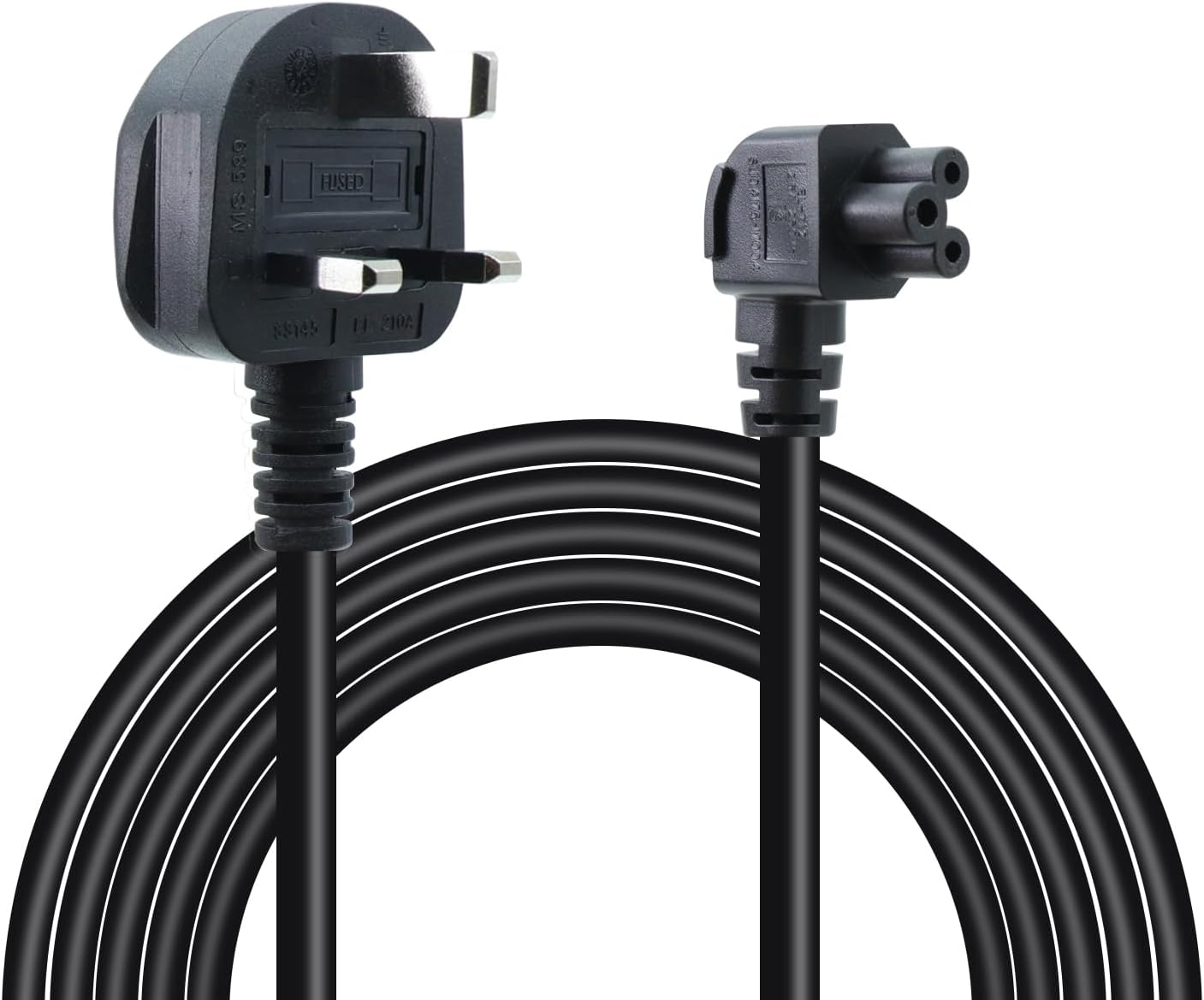 RIIEYOCA 90 Degree C5 Cloverleaf Mickey Mouse Power Supply Adapter Cord ...