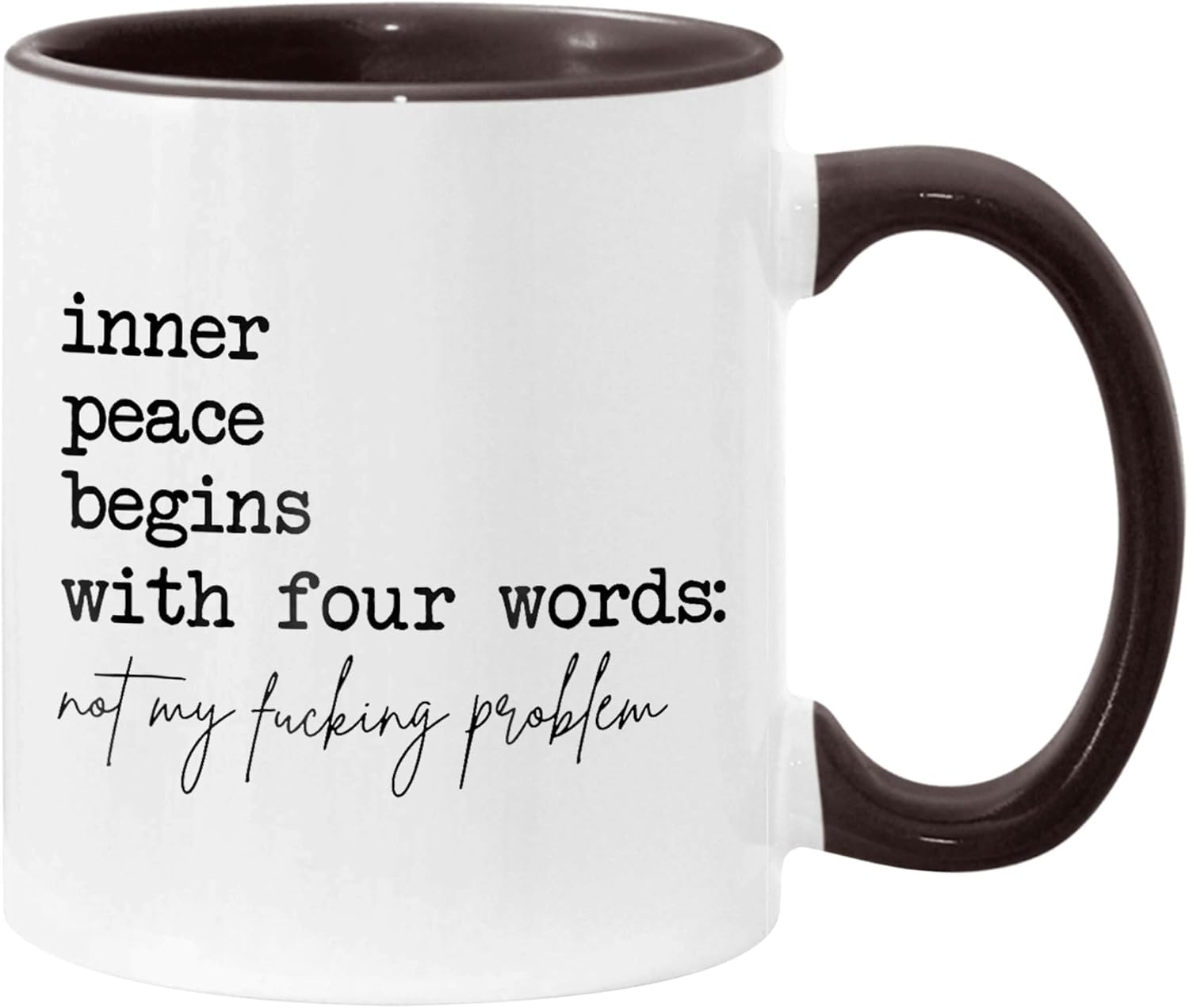 Amazon.com | MERZONE inner peace begins with four words Cup 11oz Accent ...