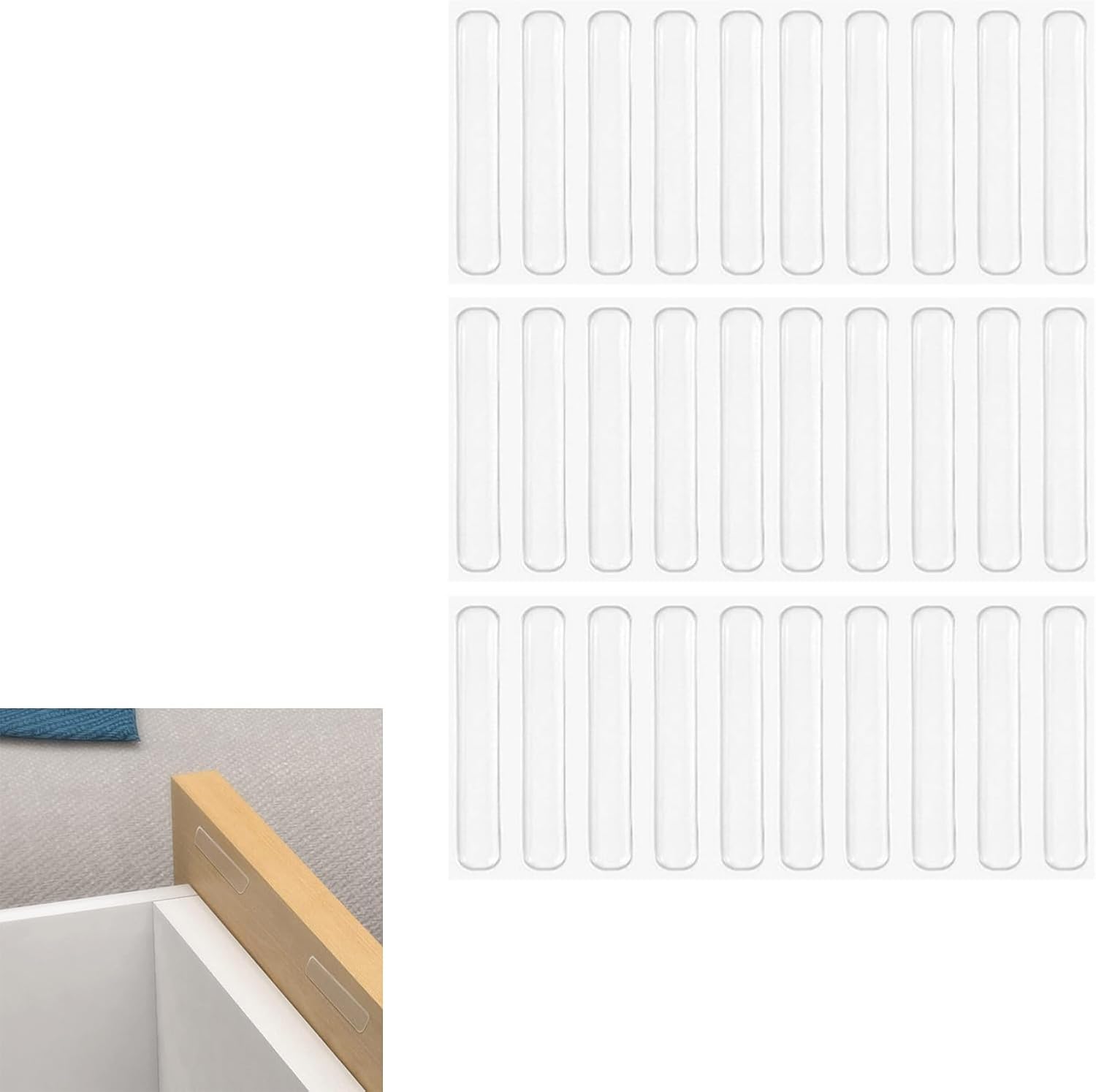 Silicone Clear Cabinet Door Bumpers Adhesive Furniture Bumper Strips ...