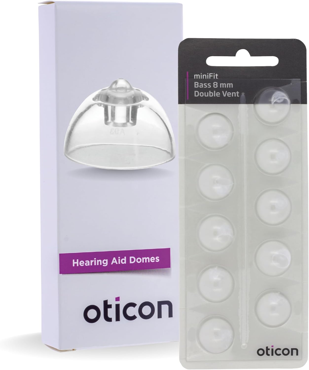 Amazon.com: Genuine Oticon Hearing Aid Domes MiniFit Double Vent Bass ...