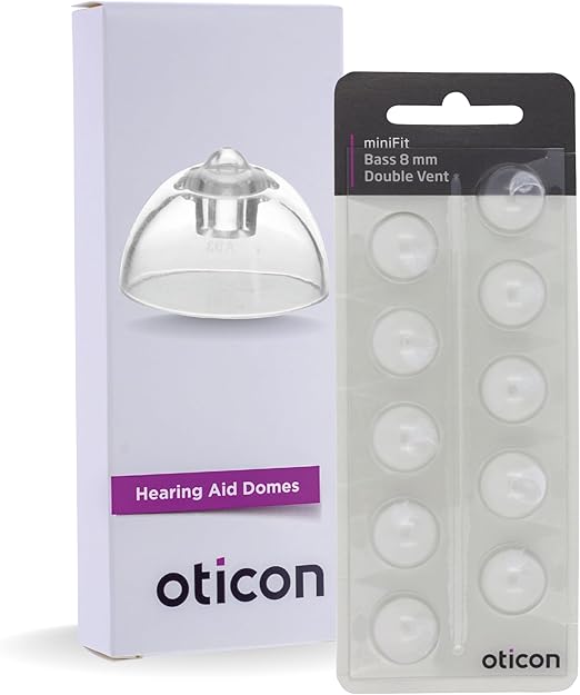 Amazon.com: Genuine Oticon Hearing Aid Domes MiniFit Double Vent Bass ...