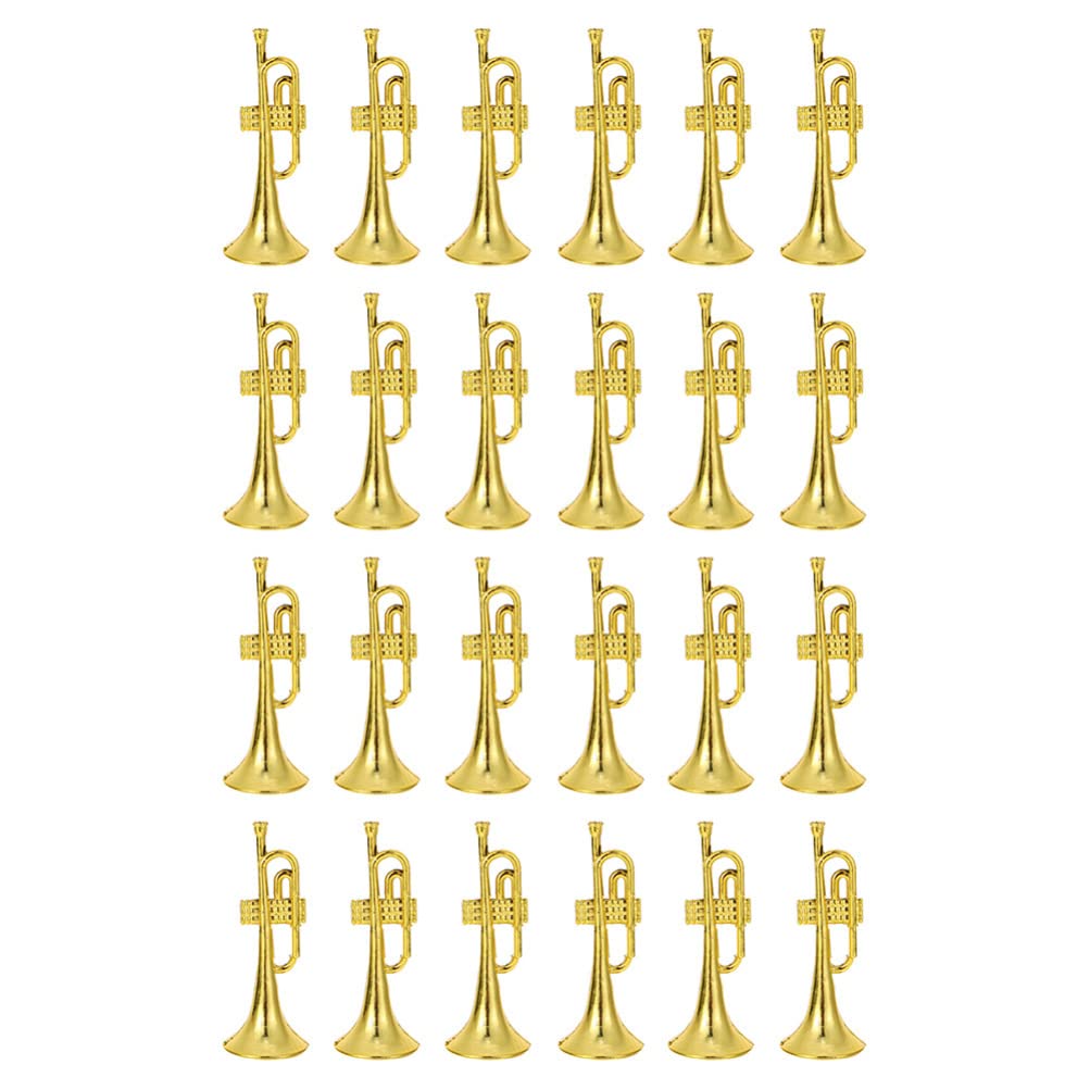 Amazon.com - Mini Plastic Trumpet Instrument Model: 24pcs Gold Brass ...