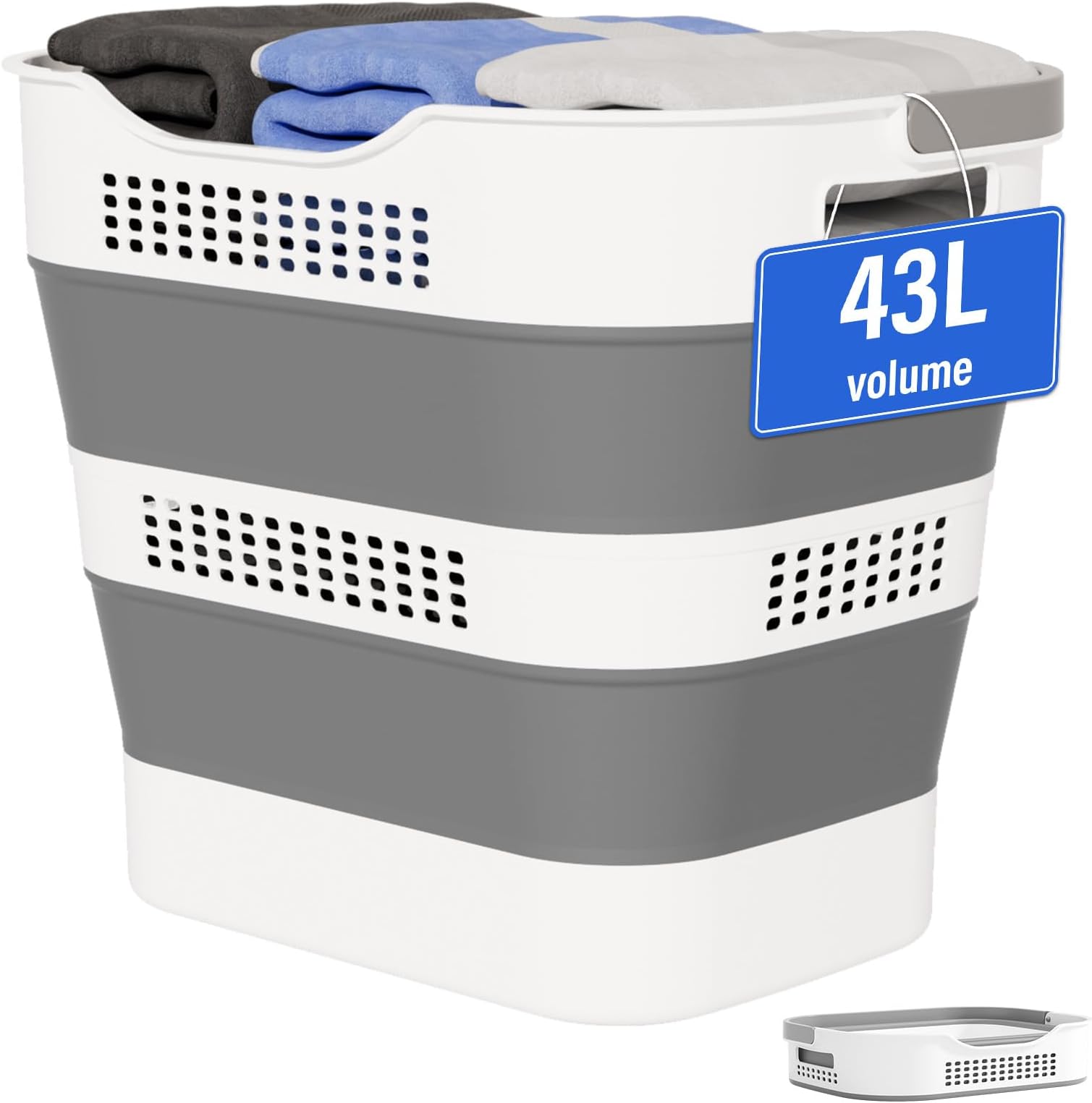 Amazon.com: B BIBYKIVN Collapsible Laundry Basket,63L/16.6 Gallon Large ...