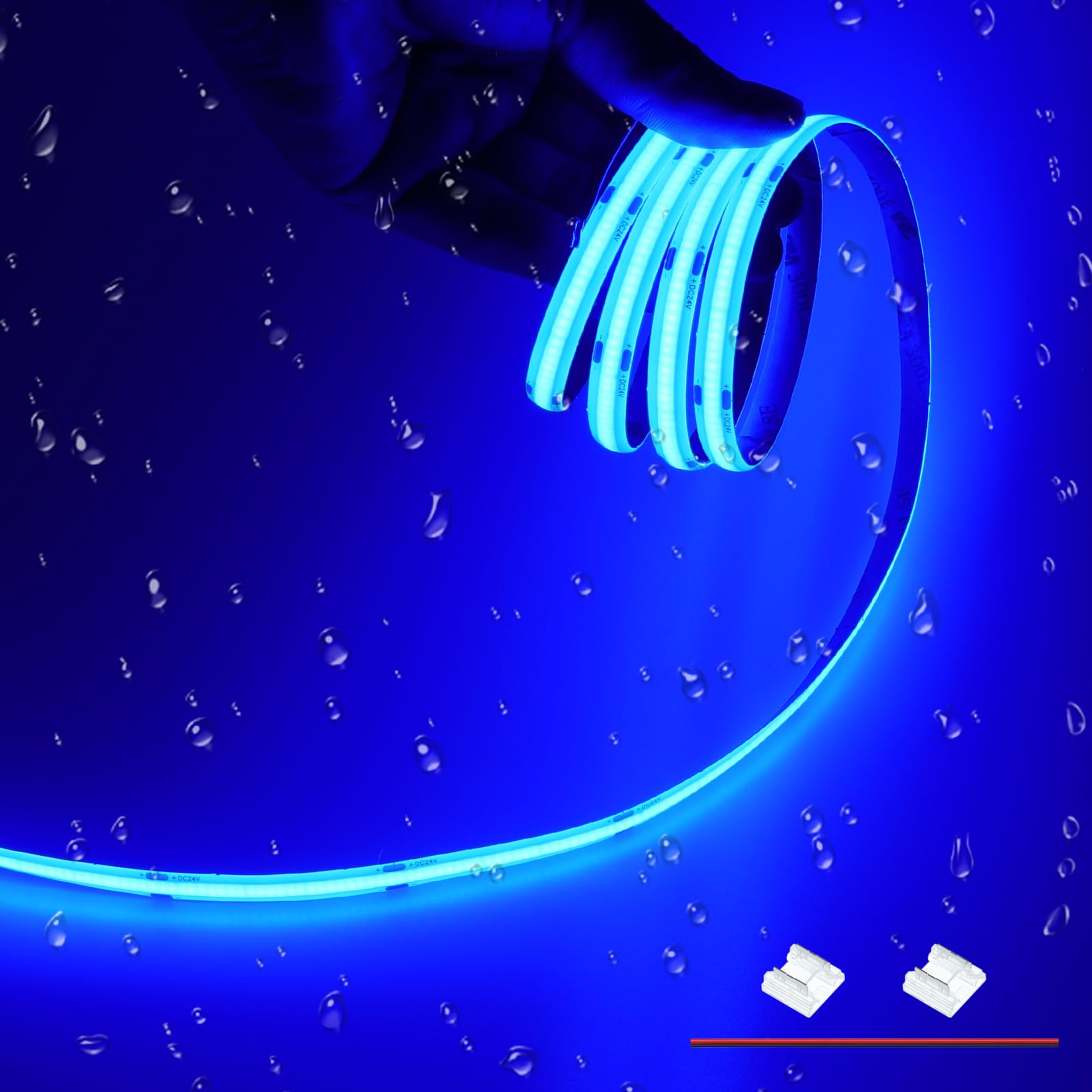 Amazon.com: JOYLIT 24V COB Blue LED Strip Lights Waterprof 20FT/6M ...