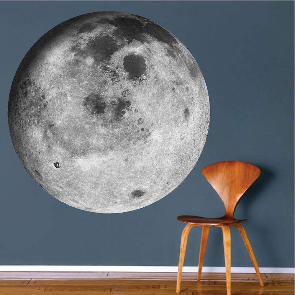 Amazon.com: Moon Nursery Decor - Moon Wall Decal Outer Space Wall Mural ...
