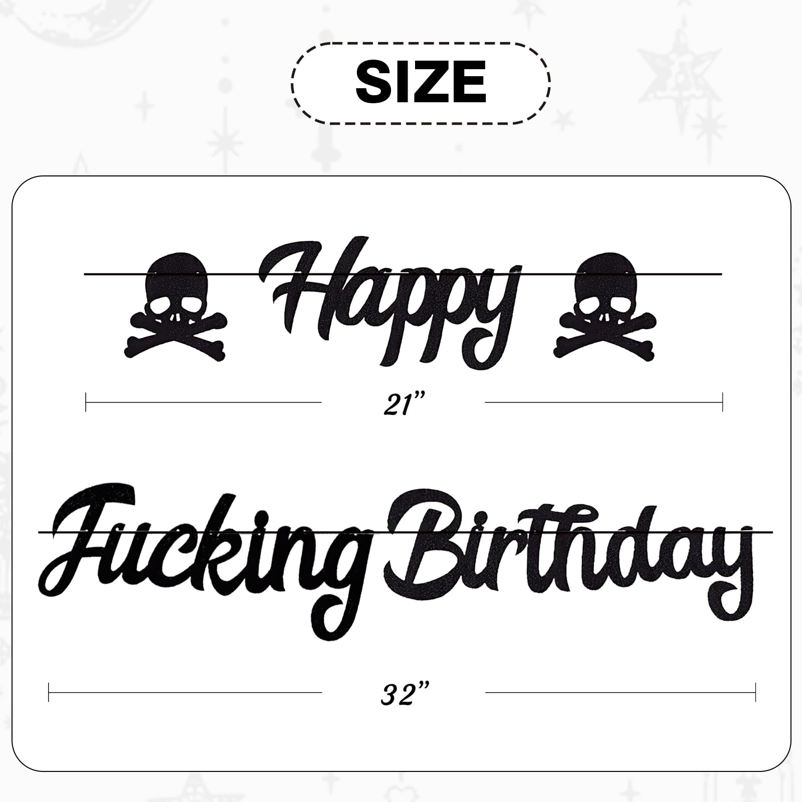 Snapklik.com : Gothic Happy Birthday Banner Decorations Funny Black ...