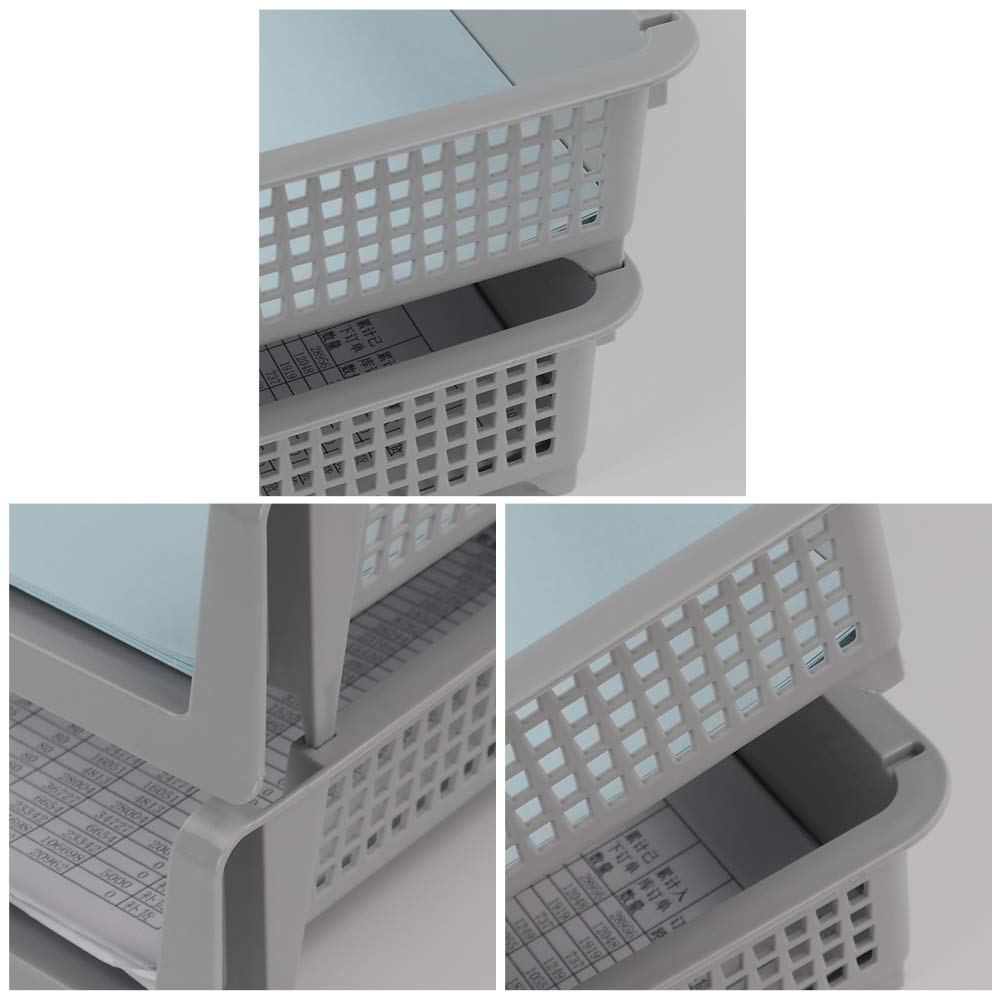 Snapklik.com : HOMMP 6-Pack Gray Plastic Stackable File Paper Storage ...