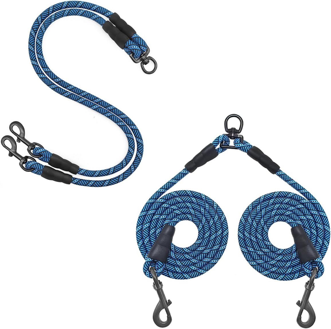 Amazon.com : Mycicy Double Dog Leash Coupler (33inch+60inch) No Tangle ...