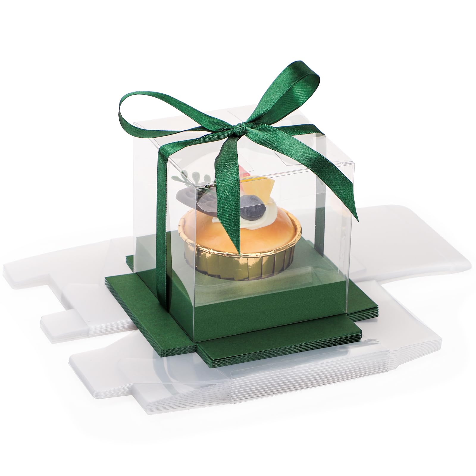 Amazon.com: EUSOAR Disposable Green Cupcake Boxes, 12pcs 3.5 Inch ...